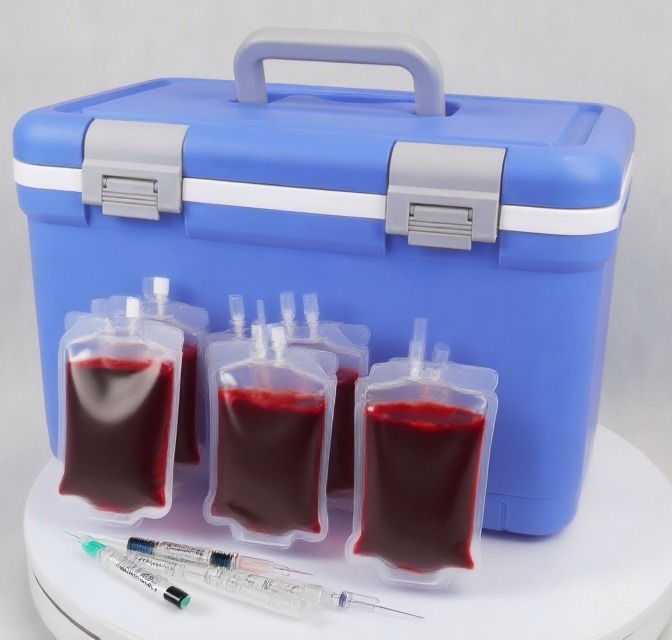 Blue Medical Cooler Box for Blood Samples & Vaccines